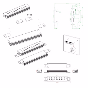Vantec 10-Port USB 3.0 Hub, Aluminum, Full Powered, Mountable, with All Ports Data & Charging Up to 1.5A, BC 1.2, Premium 12V/5A, 60W Power Adapter (UGT-AH110U3-BK),Black