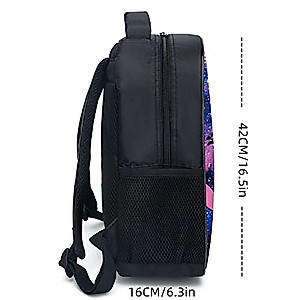 GDFENDU Anime Backpack with Lunch Bag Pencil Case,3Pcs 16.5in 3D Printed Bookbags Set, Travel Rucksacks Book Bags School Bag (B)