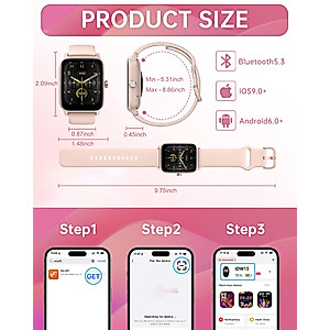 Smart Watches for Men Women (Answer/Make Call), Alexa Built in, 1.8" Full Touch Screen Fitness Tracker with Heart Rate SpO2 Sleep Monitor IP68 Waterproof Smart Watch for iPhone Android Phones, Pink