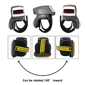 RS419 Ring Scanner for Symbol Zebra WT41N0 WT4090, RS419-HP2000FSR Wearable Ring Barcode Scanner Reader,1D Laser,Cable to ARM Mounted Unit
