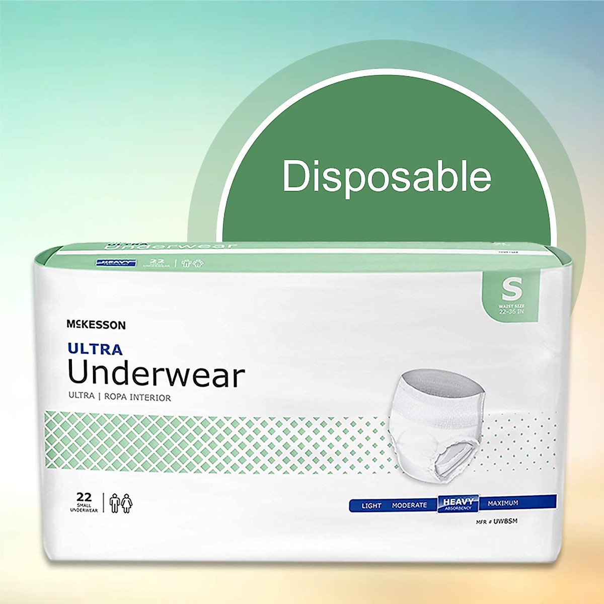 McKesson Ultra Underwear, Incontinence, Heavy Absorbency, Small, 88 Count