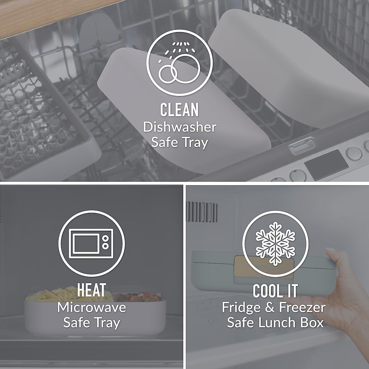 Bentgo® Modern - Leak-Resistant Bento Lunch Box For Adults, Teens, & Larger Appetites; Reusable BPA-Free Meal Prep Container with 3 or 4 Compartments, Dishwasher/Microwave Safe; 44oz (White)