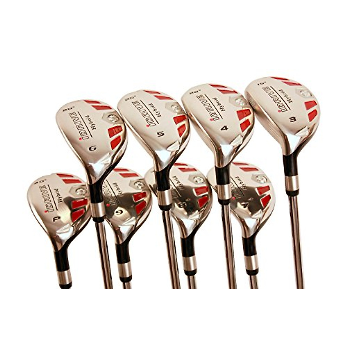 Left Handed Senior Men’s Golf All iDrive Hybrids Complete Full Set, which includes: #3, 4, 5, 6, 7, 8, 9, PW Senior Flex Total of 8 New Utility “A” Flex Clubs