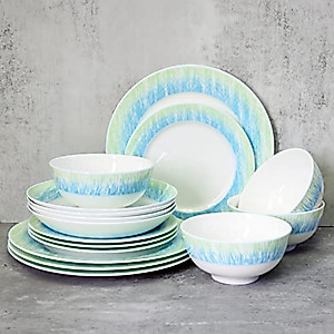 Dinnerware Set, Fine Bone China, 16 Pieces, Plates and Bowls set, Service for 4, Chelsea, Microwave Safe, Dish set, Essential Home, Everyday Living, Kitchen Dishes, Dinner set, Giftware