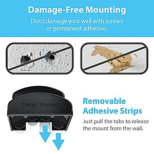TotalMount Headphone Hanger – Includes Removable Adhesive Strips for Easy, Damage-Free Wall, Desk, or PC Mounting (Premium Black Headphone Hook – One Pack)