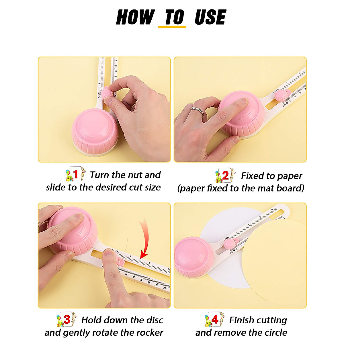 Oythiem Circle Cutter Tool for Paper Crafts - Perfect Circle Maker with Ease - Rotary Cutter Round Cutting Knife with 3 Replaceable Blades for Scrapbooking, Card Making, Art and Diy Crafts (Green)