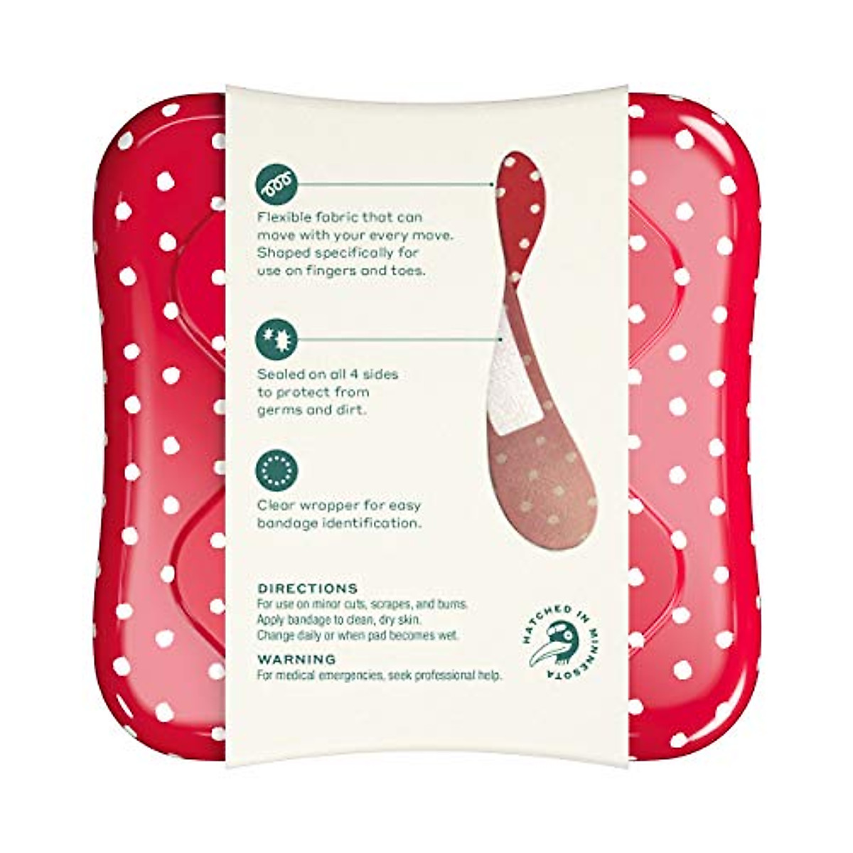 Welly Bandages - Handy Bandies | Adhesive Flexible Fabric Bravery Badges | Assorted Shapes for Minor Cuts, Scrapes, and Wounds | Colorful and Fun First Aid Tin for Fingers and Toes - 24 Count