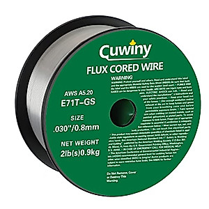 Cuwiny Flux Core Gasless Mig Wire, Mild Steel E71TGS.030-Diameter, 2-Pound Spool (0.030-Inch 2LB)