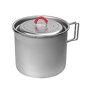 Evernew Titanium Lightweight Camping Mug Pot w/Folding Handle Set, 900ml