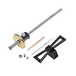 YOSELIN Dovetail Jig Wheel Marking Gauge Tool Set, 1 Bearing Wheel Cutter for Soft Wood, 1 Locked Wheel Cutter for Hardwood,1 Screwdriver,1 Woodworking Pencil,Inch & MM Scale Imperial Ruler. (Grey)