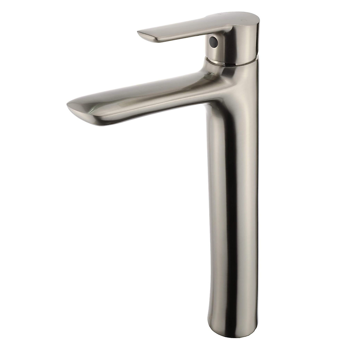 Fine Fixtures Round Single Hole Vessel Sink Bathroom Faucet, Satin Nickel