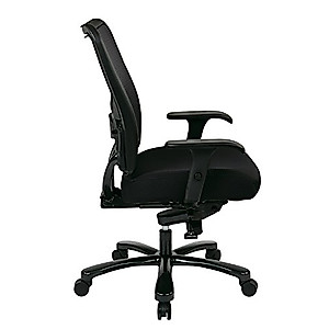 Space Seating 75 Series Air Grid Big and Tall Deluxe Ergonomic Office Chair with Thick Padded Seat and 400 lb. Limit, Black