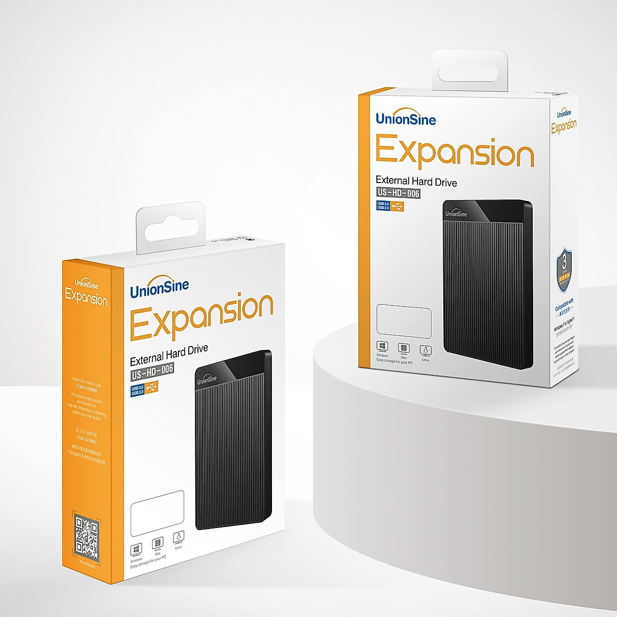 UnionSine 1TB Ultra Slim Portable External Hard Drive HDD-USB 3.0 for PC, Mac, Laptop, PS4, Xbox one,Xbox 360-Super Fast Transmission-HD-2510(Black)