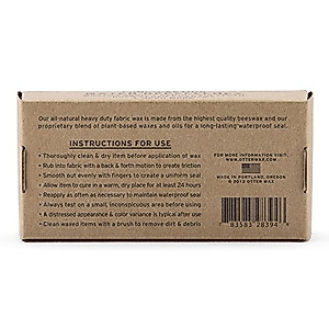 Otter Wax Fabric Wax Bar | Large Bar | Durable Rain Protection | Made in the USA | Waterproof Canvas, Shoes, Hats, Jacket, Bags, Outdoor Gear, Clothing | All-Natural & Effective Beeswax Waterproofer