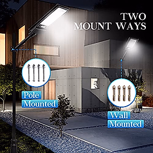 Lovus 600W LED Solar Street Light with Motion Sensor, 6000K Outdoor Solar Flood Light Dusk to Dawn, IP65 Waterproof Solar Parking Lot Light for Garage and Driveway - ST120-078