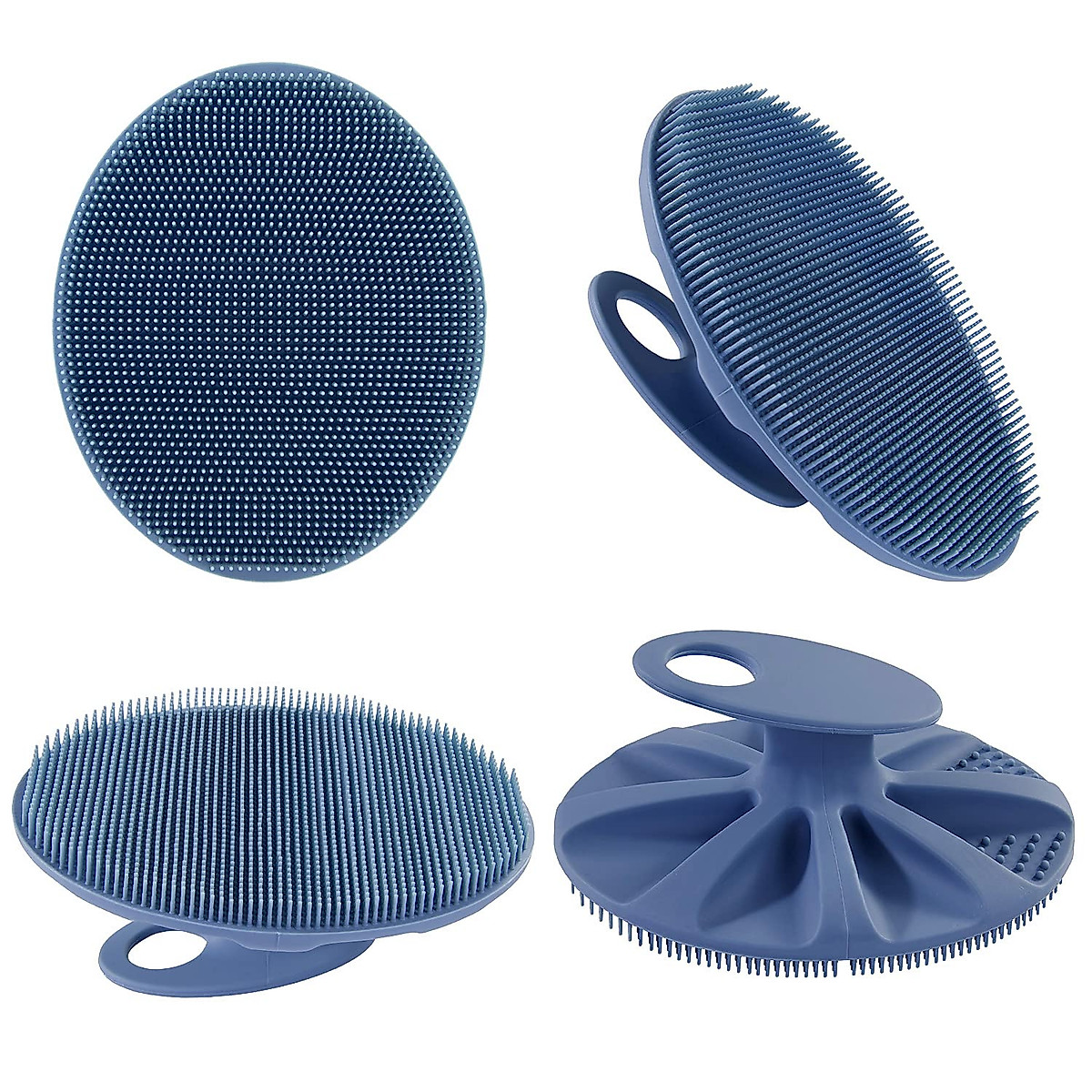 Food-grade Soft Silicone Body Cleansing Brush Shower Scrubber, Gentle Exfoliating and Massage for all Kinds of Skin (Pack of 4)