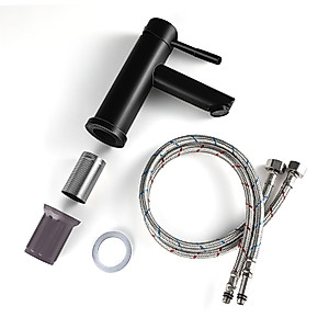 Veemoon Basin Faucet Waschtischarmatur School Faucets Bathroom Tap Kitchen Faucets One Hole Faucet Black Finish Faucet Vanity Faucet Lavatory Faucet Bath Mixer Tap Stainless Steel Sink Tub