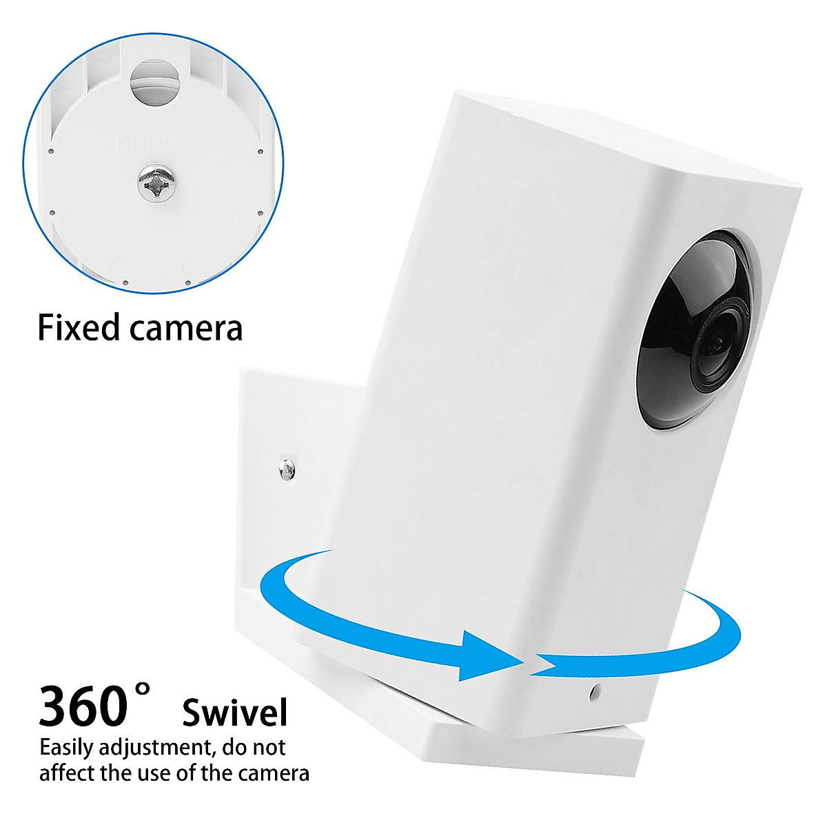 HOLACA Screwless Wall Mount 35 Downward Kit for Wyze Cam Pan V1 V2, VHB Stick On - Easy to Install, Full Tilt & Pan Function, No Mess, No Drilling, Strong Adhesive Mount (2 Pack)