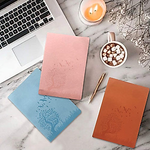 SINOBAND 4 Pieces Journals for Writing, A5 Paperback Colorful Notebooks, PU Leather Soft Cover, Lined Paper, Subject Notebooks for School and Office (Random Color)