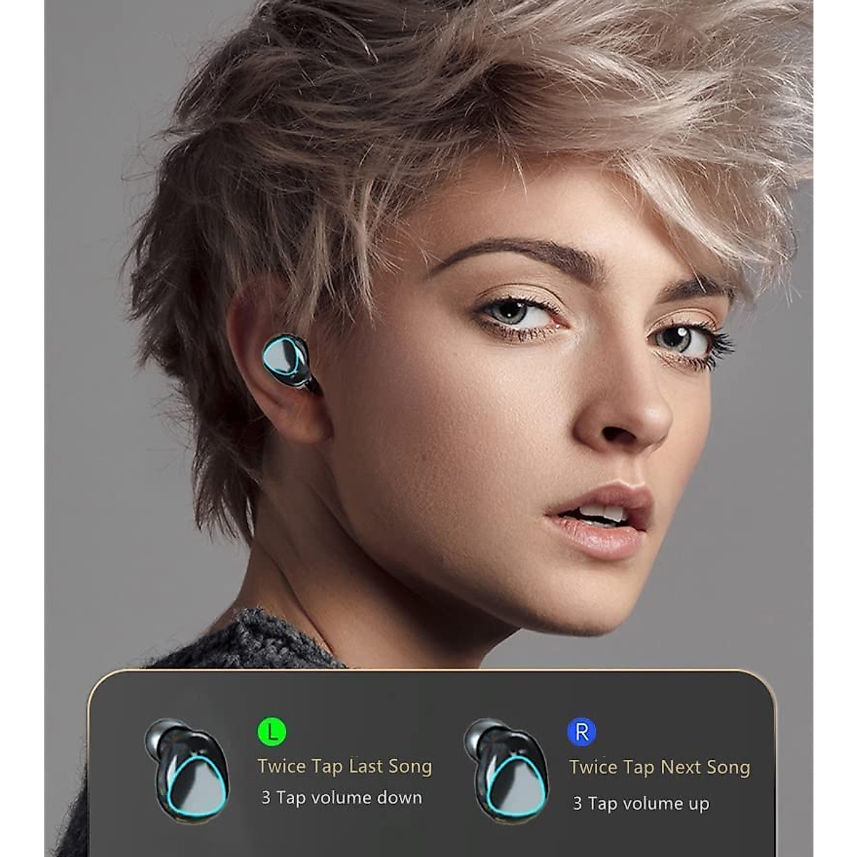 NIUTA Wireless Earbuds,Bluetooth Headphones 136Hr Playtime Sports Ear Buds with Digital Display Charging Case, IPX7 Waterproof Headset with Microphone Cordless Earphone for iPhone Andriod TV Phone