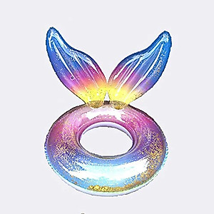 Inflatable Mermaid Pool Float - 2020 Floaties for Adults Pool Float Swimming Ring Pool Float Inner Tube Outdoor Beach Party Play Pool Water Toy for Adults