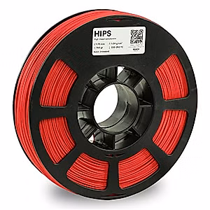 KODAK 3D printer limonene soluble filament HIPS RED +/- 0.03 mm, 750g (1.6lbs) Spool, 1.75 mm. Lowest moisture premium filament in Vacuum Sealed Aluminum Ziploc bag. Fit Most FDM Printers.