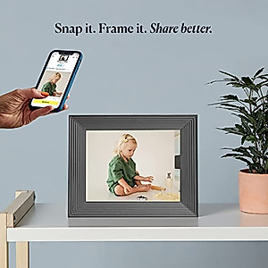 Aura Mason WiFi Digital Picture Frame, 9”, Add Photos with Aura App, Free Unlimited Storage - Wirecutter’s Pick for Best Digital Photo Frame 2022 - Graphite