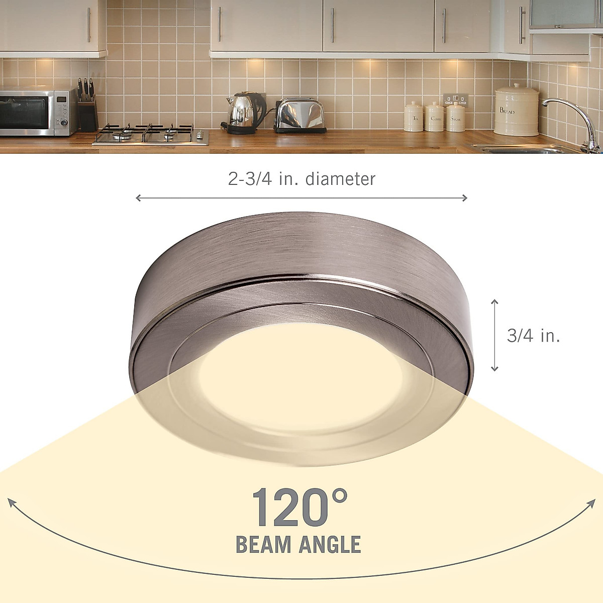 Armacost Lighting PureVue 233412 Dimmable LED Puck Light - Soft Bright White, White Finish