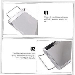 PLAFOPE 1pc Grill Tray Barbecue Grill Wok Rectangular Griddle Fish Grill Pan Nonstick Griddle Grill Pan Stovetop Grill Pan Barbecue Grill Plate Stainless Steel Drumstick