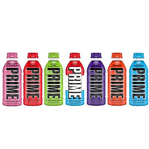 Prime Hydration Sports Drink Variety Pack - Energy Drink, Electrolyte Beverage - Meta Moon, Lemon Lime, Tropical Punch, Blue Raspberry, Orange, Grape & Ice Pop - 16.9 Fl Oz (7 Pack)