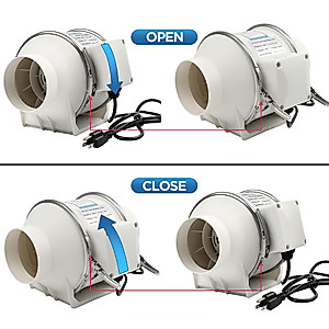 Voltset 4 Inch Duct Fan, Inline Ventilation Exhaust Fan, 280 CFM Duct Intake Fan High Efficiency Air Fan for Duct Vent Bathroom, Kitchen, Grow Tent, Hydroponics, 3D Printer