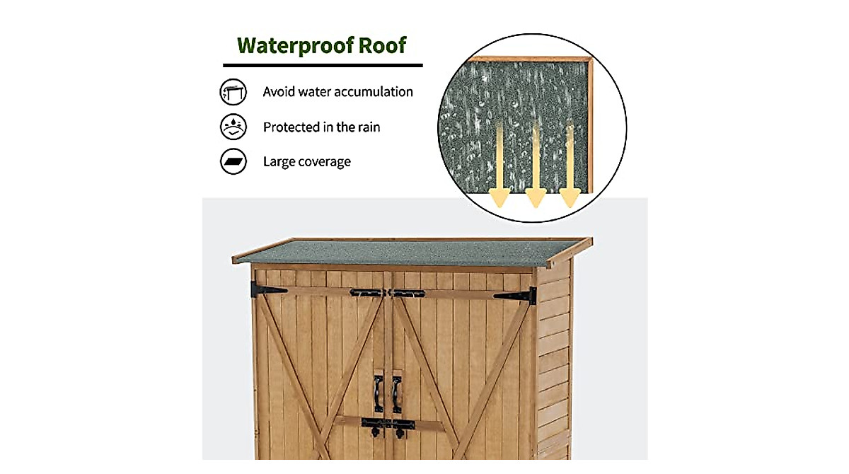 MCombo Outdoor Storage Cabinet - Durable Fir Wood Garden Shed