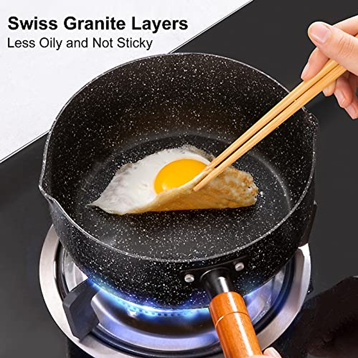 FNT Frying Pans Nonstick with Lid, 9in Non stick Frying Pans, Deep Frying Pan with Stainless Steel Base for Stovetop, Frying Pans Nonstick with Heat Resistant Handle, Skillets Nonstick with Lids Black