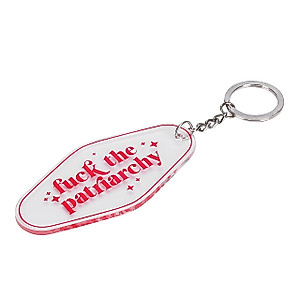 Fuck The Patriarchy Feminist Keychain, Motel Keychain, Retro Keychain, Women Empowerment