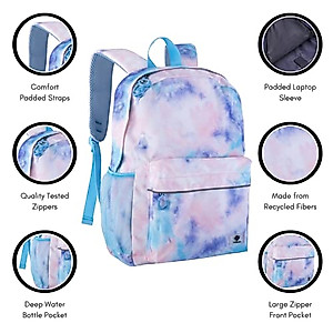 Fenrici Tie Dye Backpack: The Perfect Girls' Backpack for School, Teens and Kids with Padded Laptop Compartment, Tie Dye, Pink, 16 Inch