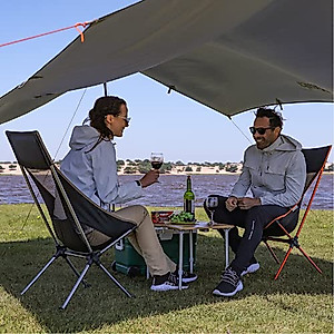 KingCamp 2 Pack Lightweight High Back Camping Chair Compact Folding Backpacking Chair with Headrest & Side Pocket & Carry Bag, Heavy Duty 330lbs, Only 3.2 lbs for Traveling, Picnic, Fishing