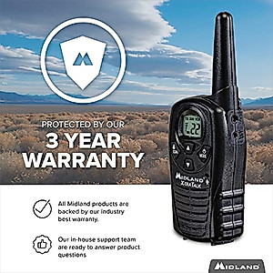 Midland - LXT500VP3, 22 Channel FRS Walkie Talkies with Channel Scan - Extended Range Two Way Radios, Silent Operation, Batteries Included (Pair Pack) (Black)