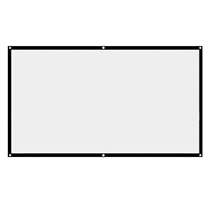 Projector Screen, White Projector Screen, 16:9 No Crease Home Theater Foldable Projection Screen 60"|72"|84"|100"|120"|150"