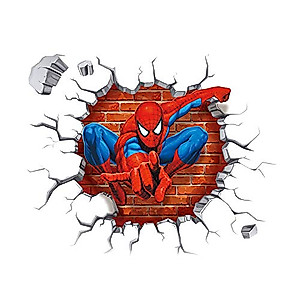Spiderman Wall Stickers DIY Removable Spiderman Children Themed Art Boy Room Wall Sticker Bedroom Nursery Playroom Decoration Wall Stickers