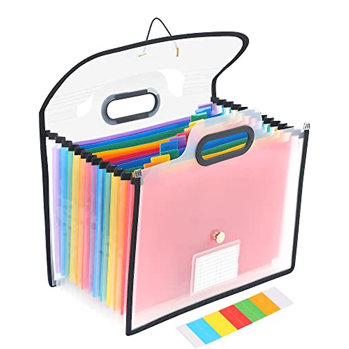 13 Pockets Expanding File Folder with Handle Accordion File Folder Organizer for A4 Letter Size Paper Document Holder Organizer with Expandable Cover (1)