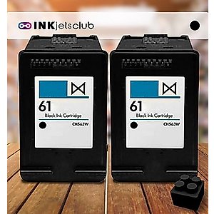 INKjetsclub Compatible Replacement for 61XL Ink Cartridge. Works with Envy 4500 5530 5534 Deskjet 1000 1055 1010 1510 1512 2540 3050 Officejet 2620 4630 Printer. 2 Black