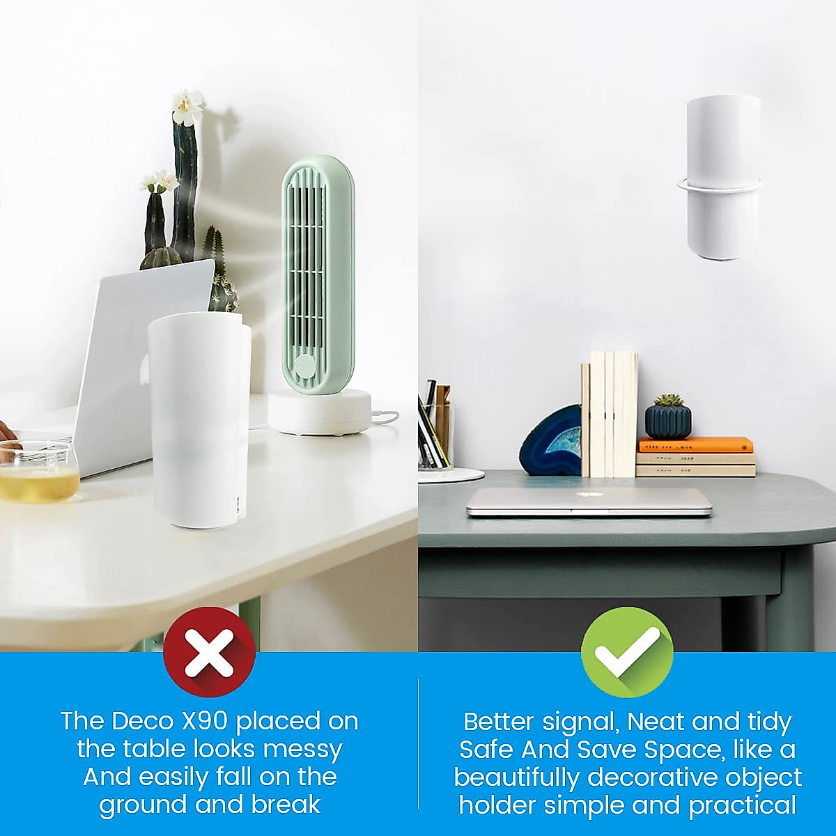 ALLICAVER Compatible with AX6600 (Deco X90) Whole-Home Tri-Band Mesh WiFi 6 System , Deco X90 Wall Mount Holder,Made Sturdy Metal Wall Mount Stand, (1-Pack)