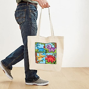 CafePress Dino Friends Tote-Bag Natural Canvas Tote-Bag,Shopping-Bag