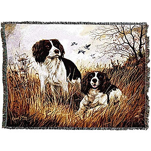 Pure Country Weavers English Springer Spaniel Blanket by Robert May - Gift for Dog Lovers - Tapestry Throw Woven from Cotton - Made in The USA (72x54)