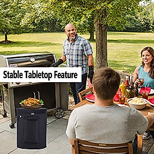 SIRUITON 600D Heavy Duty Propane Tank Cover Fits Standard 20 lb Tank Cylinder, Upgrade Stable Tabletop Feature，UV and Weather Resistant ,Ventilated with Storage Pocket