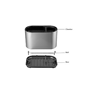 Alta by AuggieChino Sink Caddy, Sponge Holder for Kitchen Sink, Kitchen Organizer, Sink Brush Holder, Dish Soap Holder, Stainless Steel