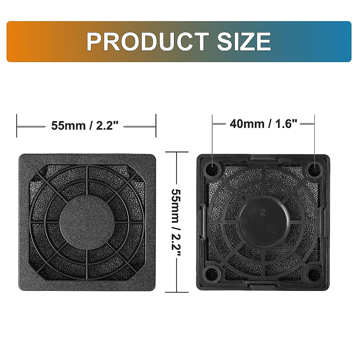uxcell Computer PC Fan Dust Filter 50mm Case Fan Dust Filter Guard Grill Protector Cover (Pack of 2)