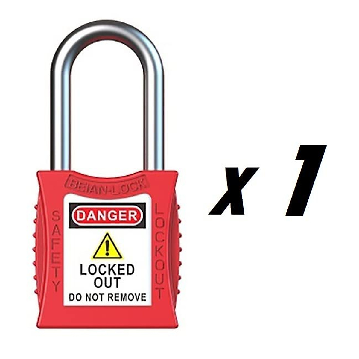 Lockout Tagout Lock Plug and Hasp Set - Plug Lockout for Use Sleeve Sockets RED BAN-D43, Loto Nylon Hasp Lock for Industry Equipment BAN-K02, Safety Padlock Keyed Different BAN-201 Red