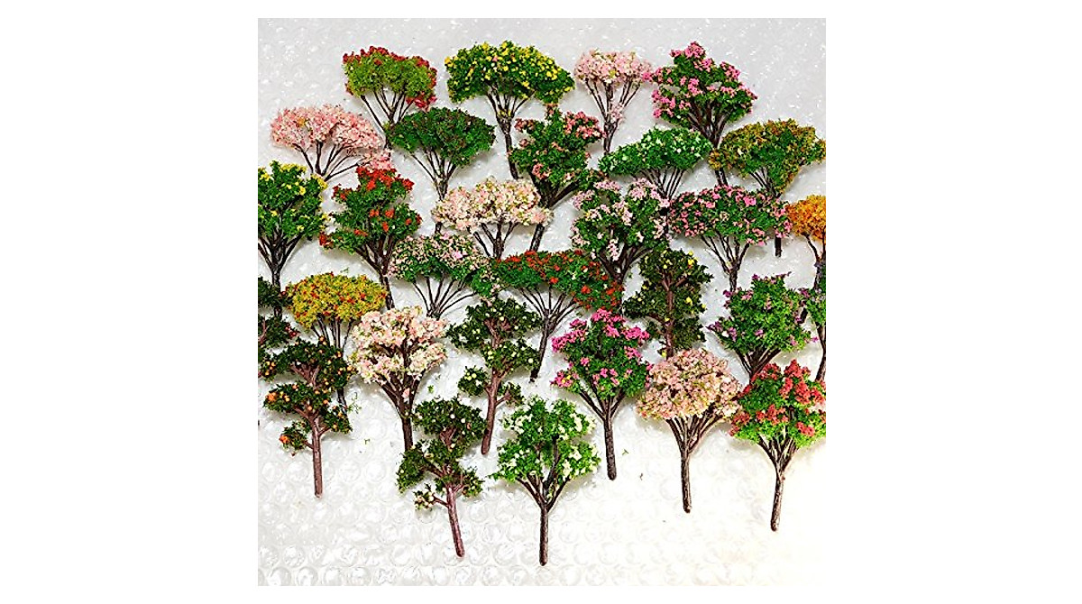 BAENRCY 25pcs Mixed Model Trees Model Train Scenery Architecture Trees ...