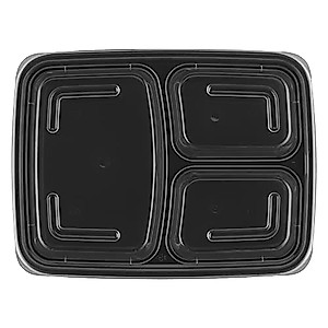 TIYA Takeout Food Containers - 33 oz Bulk 150 Pack with Lids - Plastic Compartment Storage To-Go Boxes - Reusable, Microwavable, Dishwasher Safe - Leak Proof for Restaurants and Meal Prep